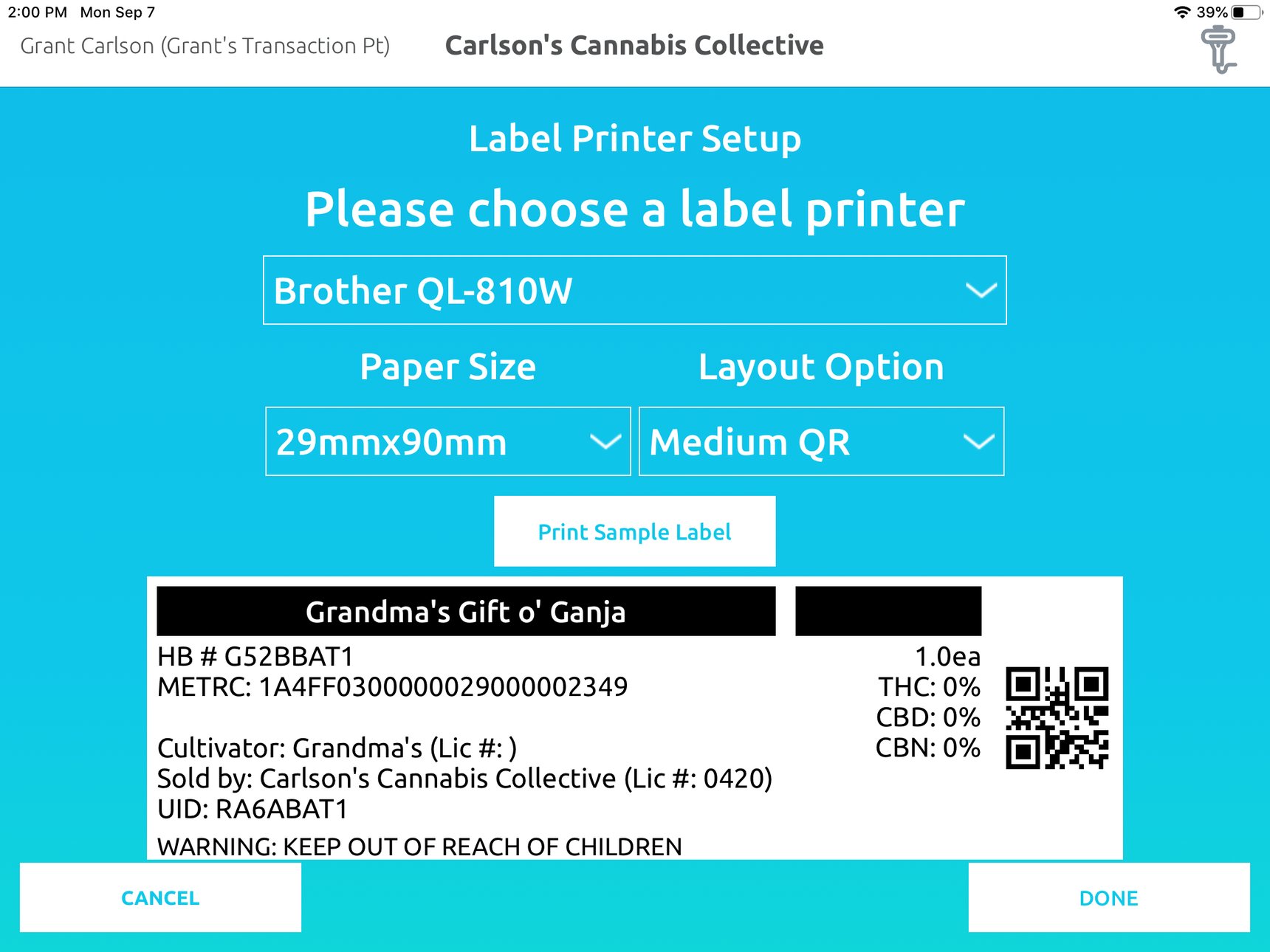 Retail POS App | Printing Labels using the Brother QL-810W